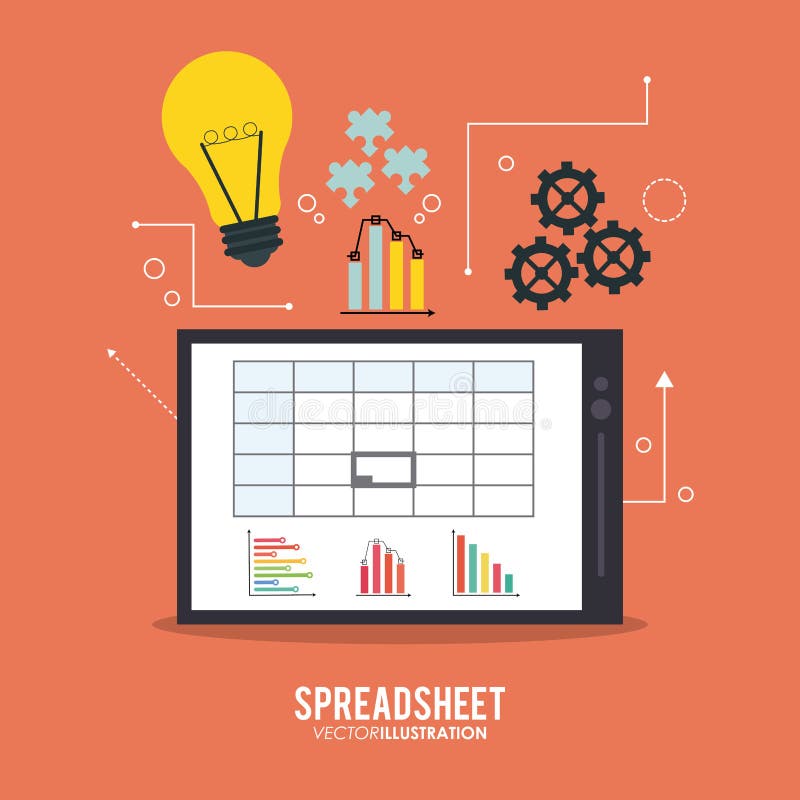 Spreadsheet Design, Technology and Infographic Concept Stock Vector ...