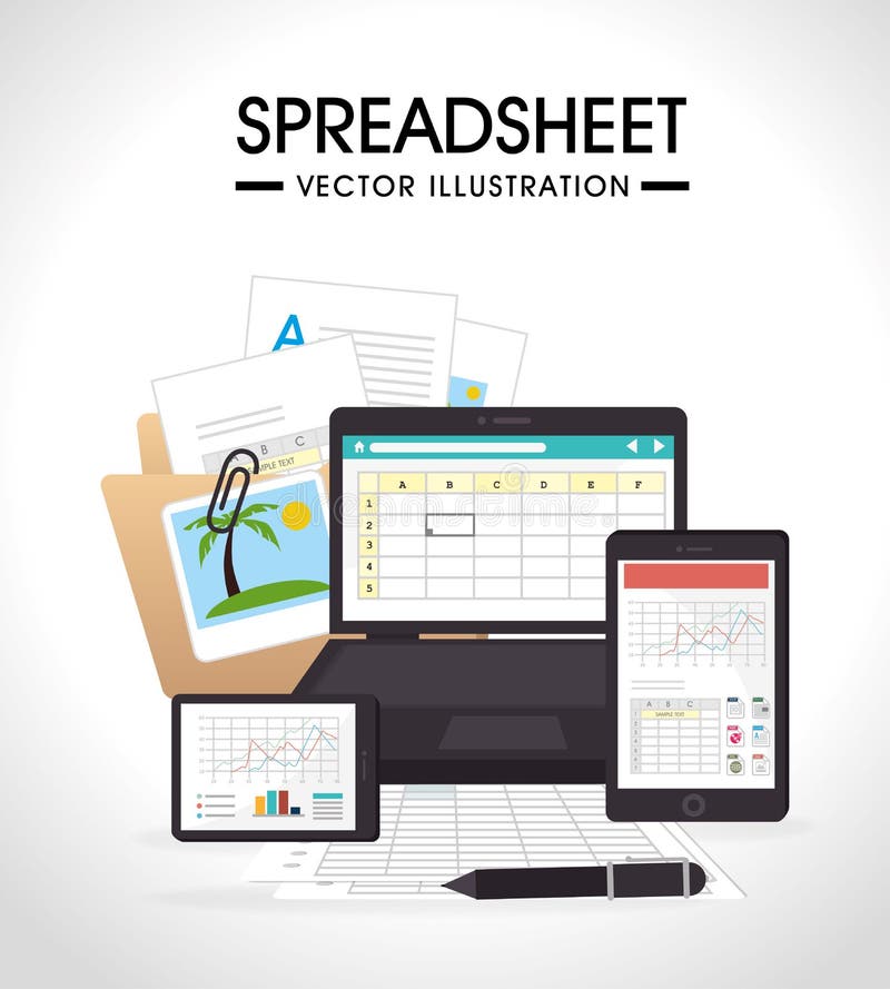 Spreadsheet Design, Vector Illustration. Stock Vector - Illustration of ...