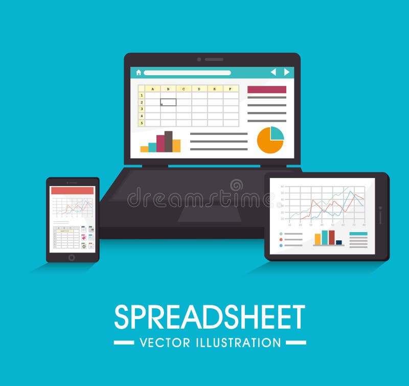Spreadsheet Design, Illustration. Stock Illustration - Illustration of ...