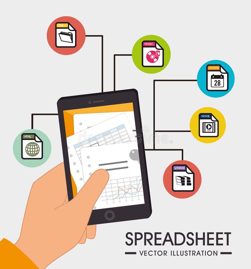 Spreadsheet Design, Vector Illustration. Stock Vector - Illustration of ...