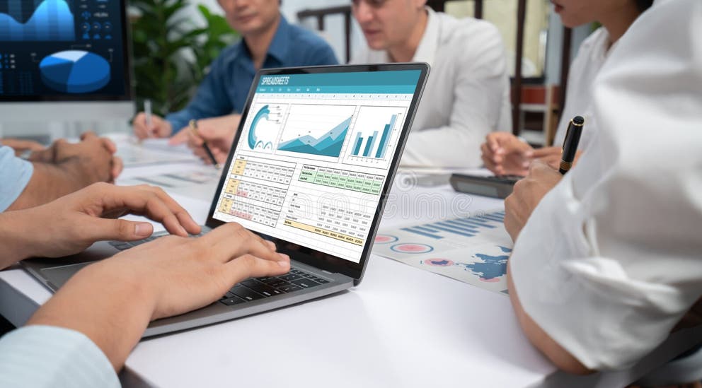 Spreadsheet Document Information Financial Startup Concept Brisk Stock ...