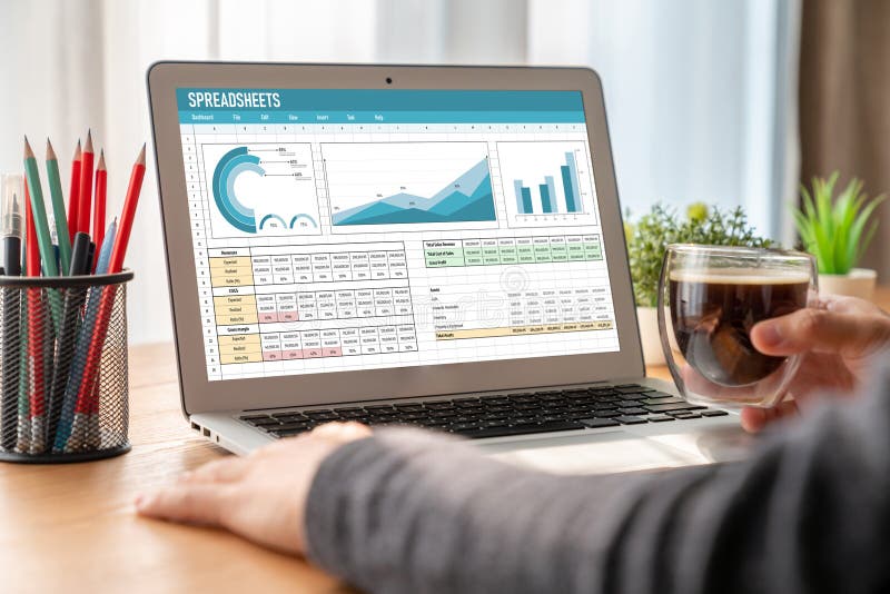 Spreadsheet Document Information Financial Startup Concept Snugly Stock ...