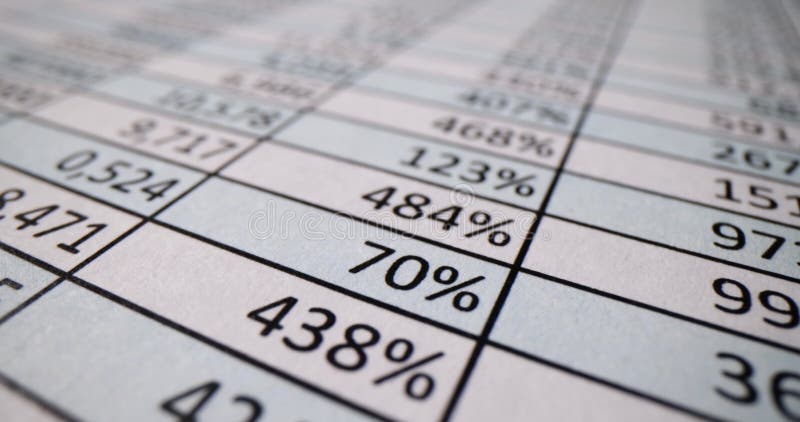 Spreadsheet Documents with Lots of Numbers in Report Stock Video ...
