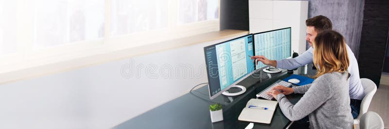 Spreadsheet and Electronic Invoice Stock Photo - Image of auditor ...