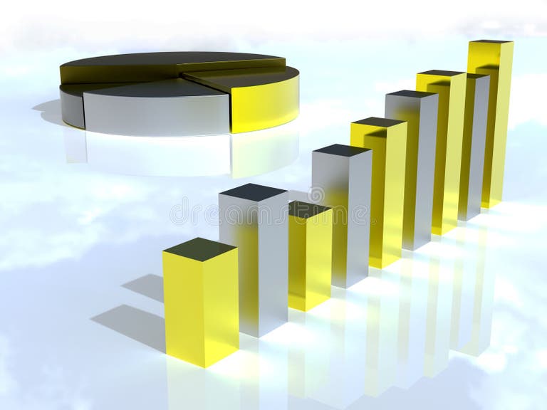 Spreadsheet with Golden Graph Stock Illustration - Illustration of ...