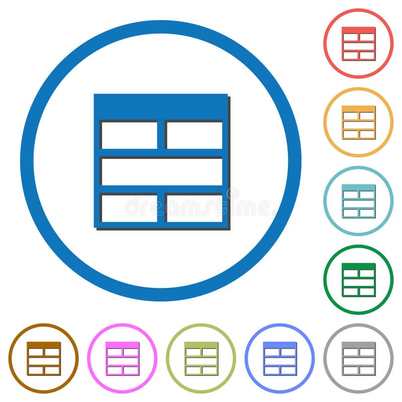 Spreadsheet Horizontally Merge Table Cells Icons with Shadows and ...