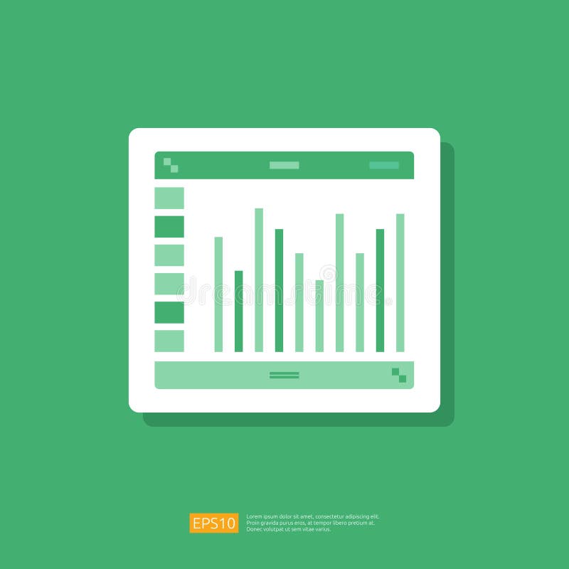 Spreadsheet Icon Flat Illustration. Financial Accounting Report Concept ...