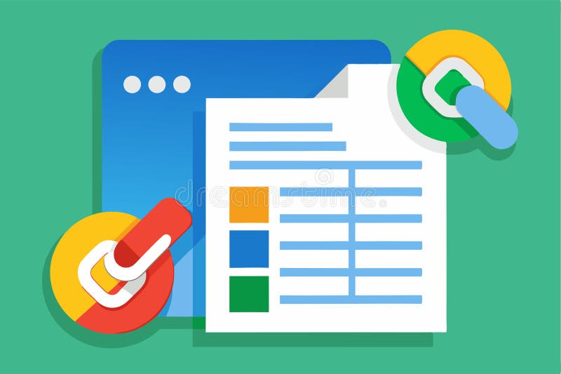 A Spreadsheet Layout Shows Organized Data with Vibrant Link Icons for ...