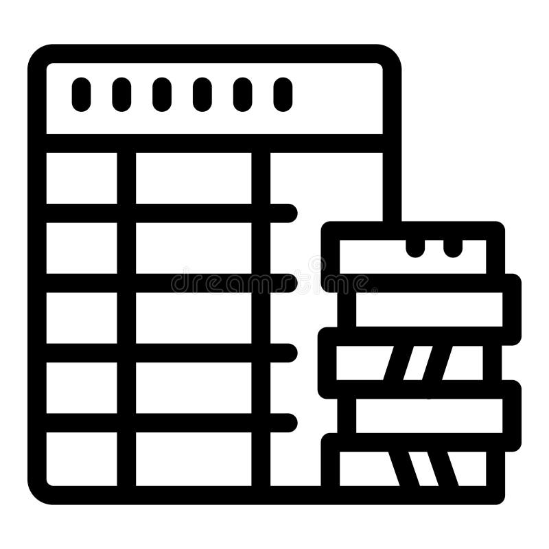 Spreadsheet Software Storing Data on a Server Rack Icon Stock ...