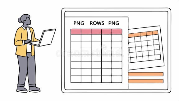 Spreadsheet Table, Data Organization and Information Grid Vector Design ...