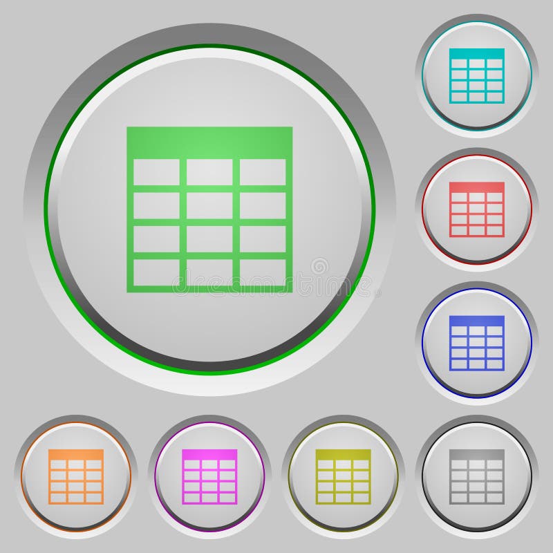 Spreadsheet Table Push Buttons Stock Vector - Illustration of orange ...