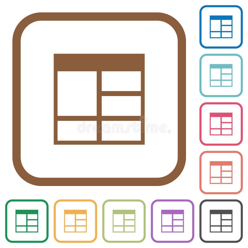 Spreadsheet Vertically Merge Table Cells Simple Icons Stock Vector ...