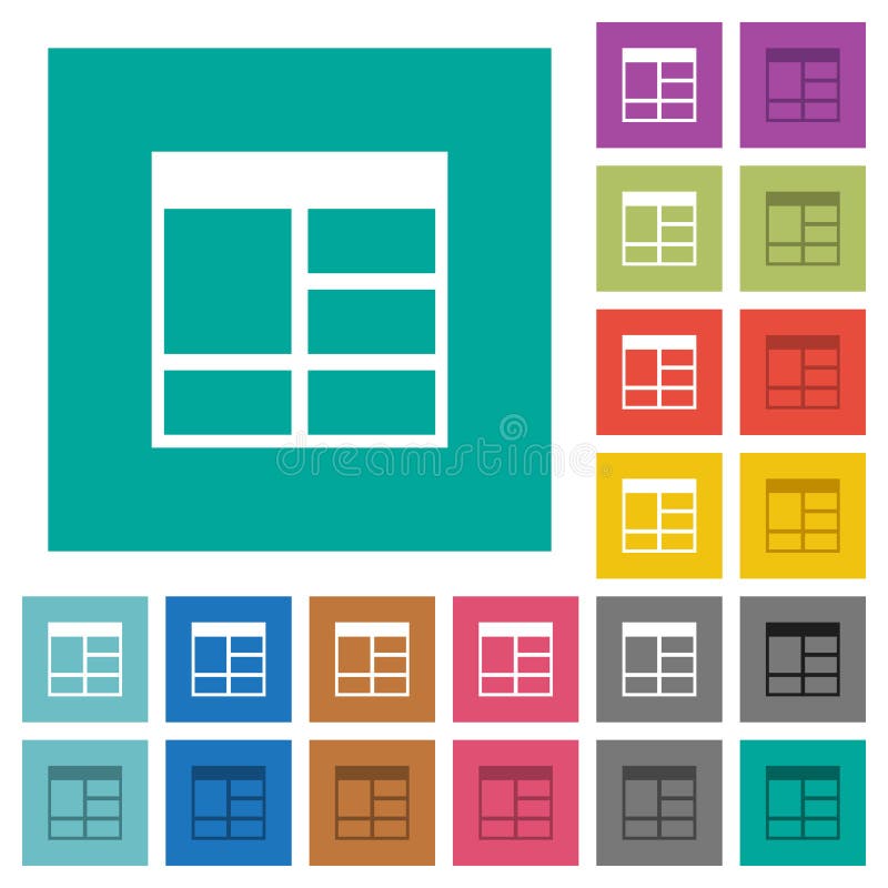 Spreadsheet Vertically Merge Table Cells Square Flat Multi Colored ...