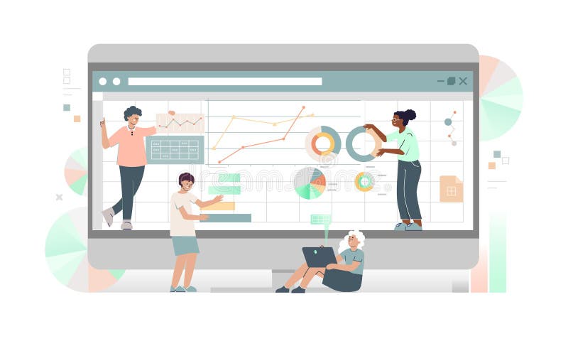 Spreadsheets Flat Illustration Stock Vector - Illustration of ...