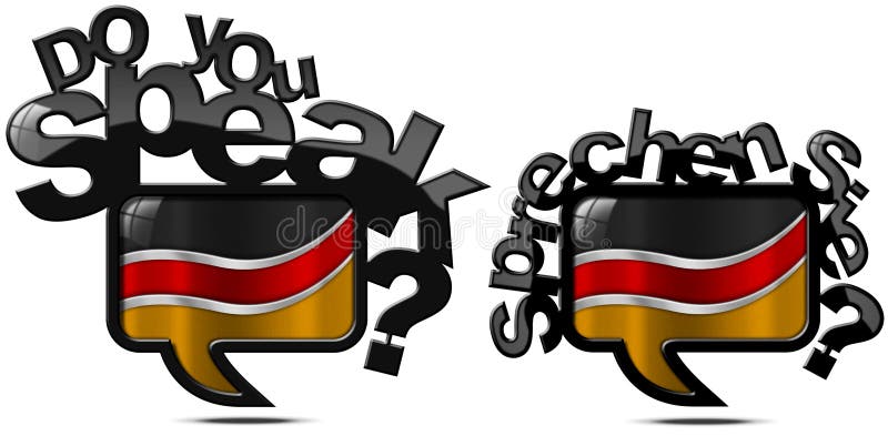 Sprechen Sie Deutsch - Zwei Sprache-Blasen Stock Abbildung ...