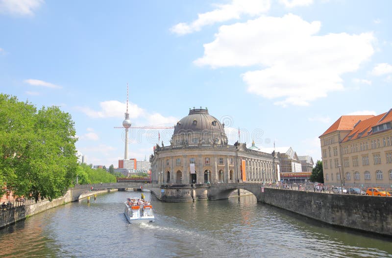 Spree River Cityscape Berlin Germany Stock Image - Image of tourism ...
