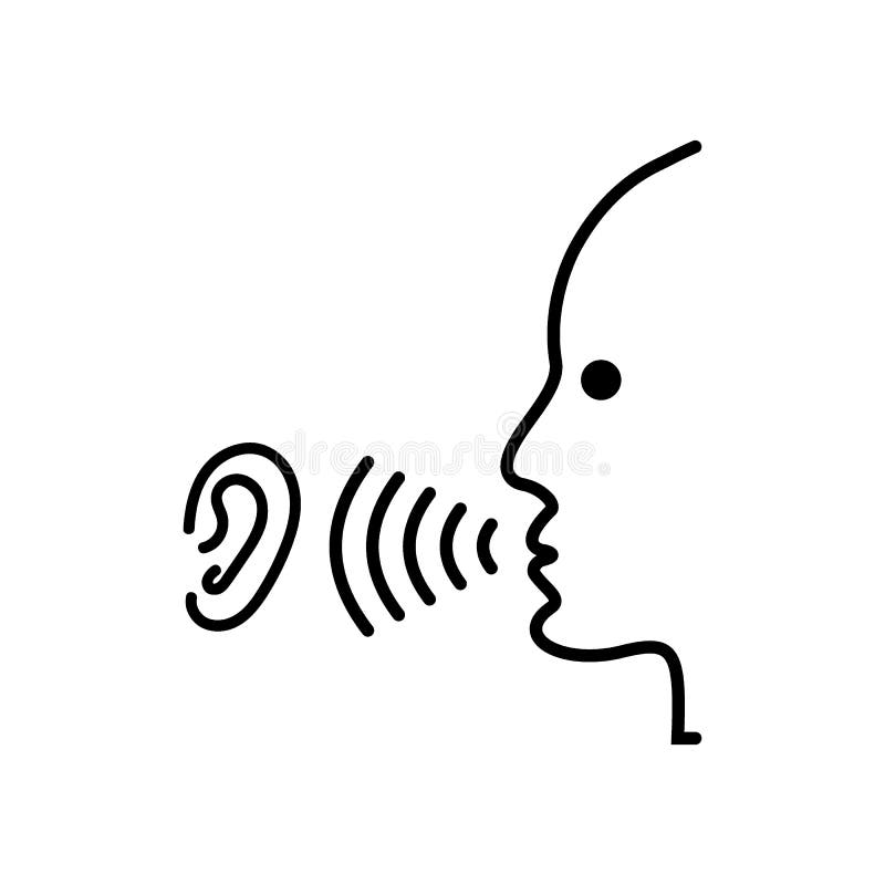 Spreek en luister symbool vector illustratie. Illustratie bestaande uit ...