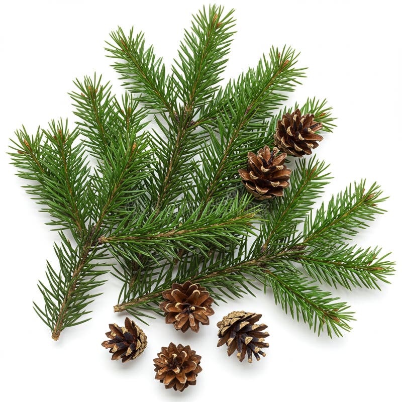 Sprigs of Evergreen Conifer Branches are Displayed Alongside Several ...