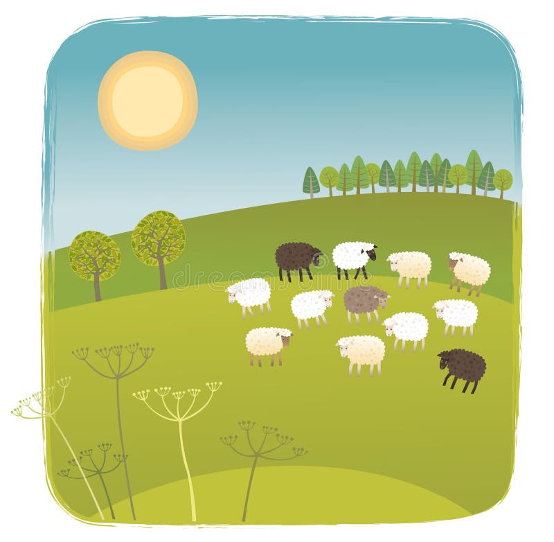 Spring sheep stock vector. Illustration of bright, animal - 53950445