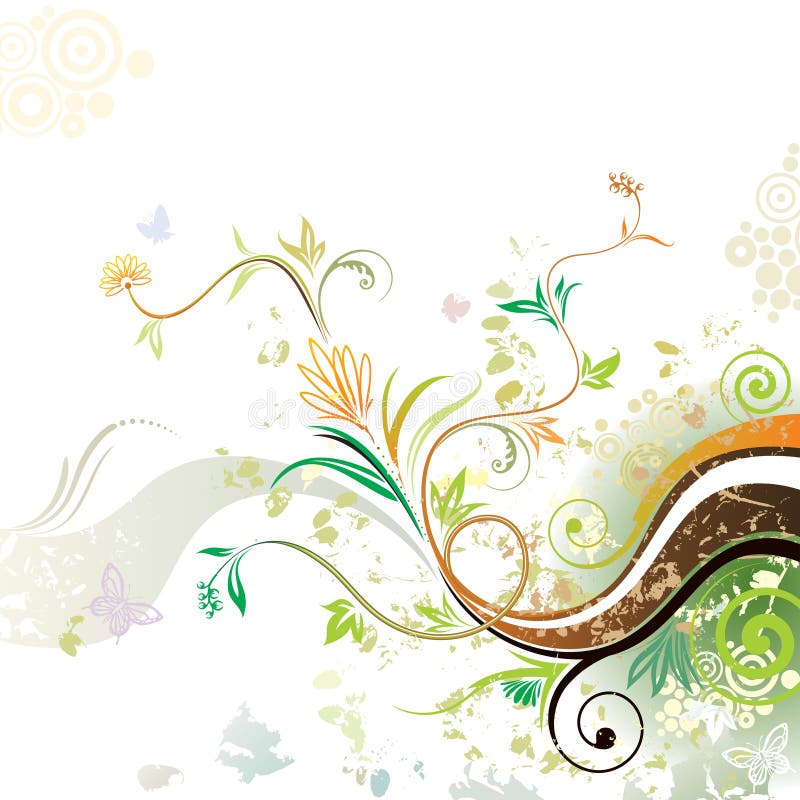Colorful Floral Swirl stock vector. Illustration of artistic - 32328852