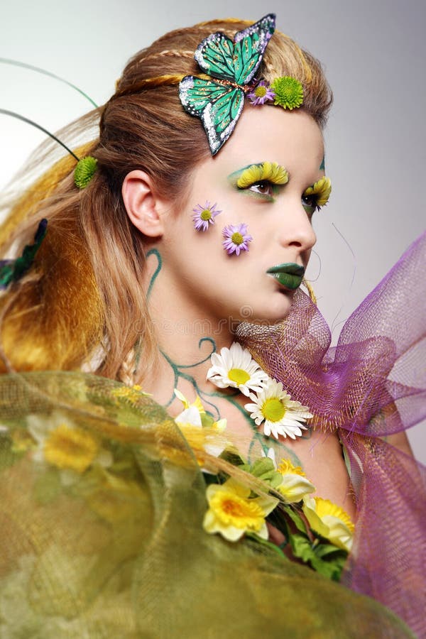 Spring lady. stock photo. Image of beauty, hair, close - 8394622