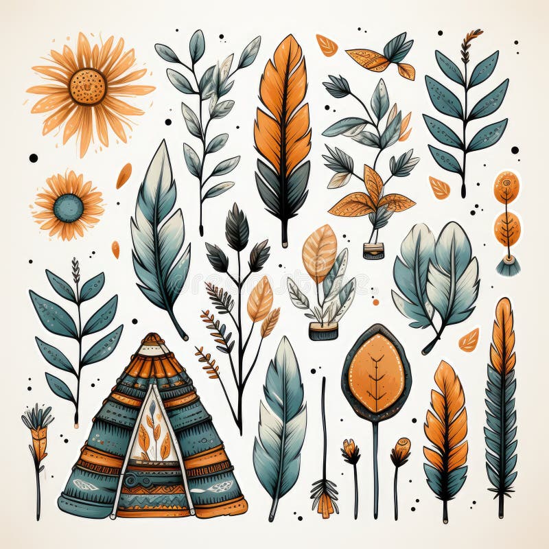 Spring Abstract Clipart Collection Modern Trendy Abstract Boho Spring ...