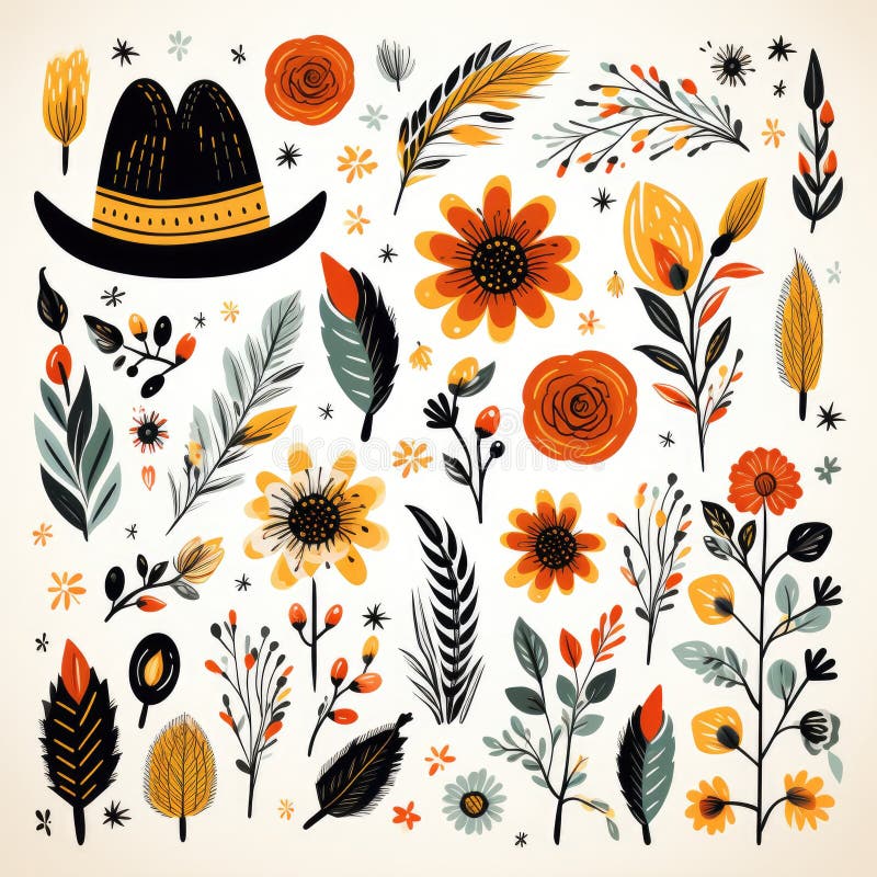 Spring Abstract Clipart Collection Modern Trendy Abstract Boho Spring ...