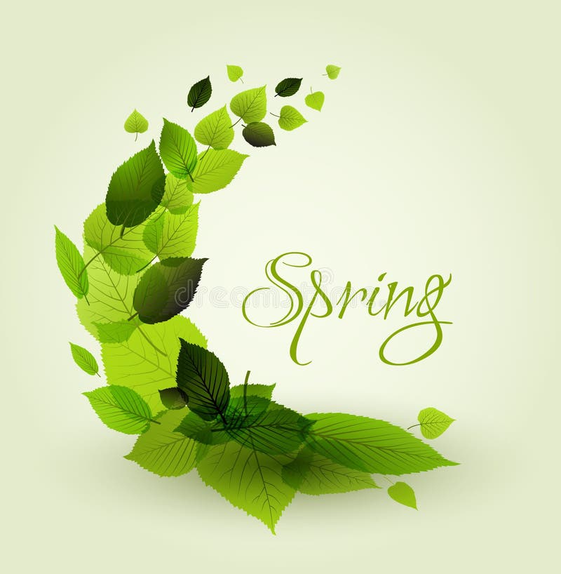 Spring Leafs Abstract Seamless Pattern Stock Illustration ...