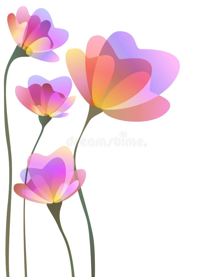Spring Abstract Flowers Design Stock Vector - Illustration of smooth ...