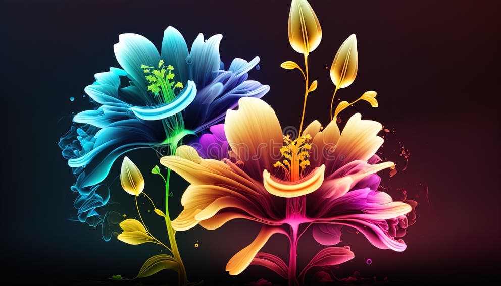 Spring - Abstract Flowers Flow Together with Colors, Gradient ...