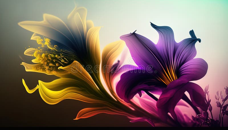 Spring - Abstract Flowers Flow Together with Colors, Gradient ...