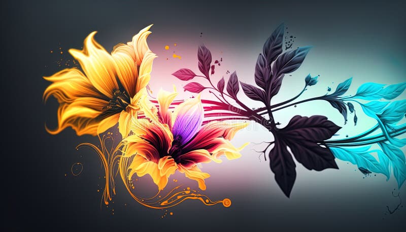 Spring - Abstract Flowers Flow Together with Colors, Gradient ...