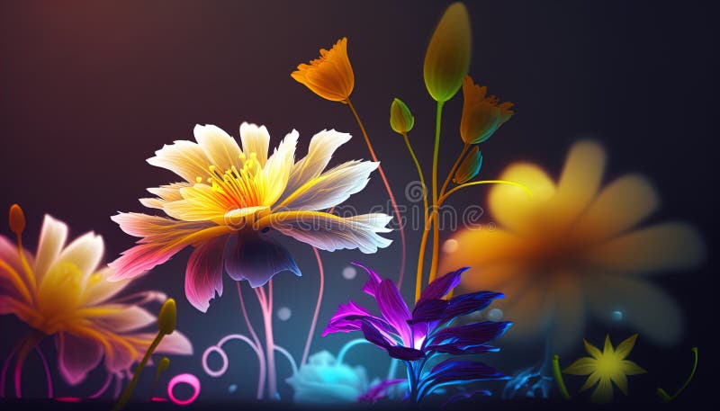 Spring - Abstract Flowers Flow Together with Colors, Gradient ...
