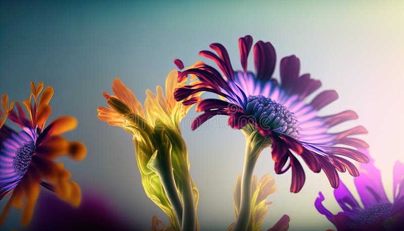 Spring - Abstract Flowers Flow Together with Colors, Gradient ...