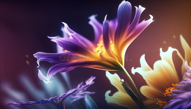 Spring - Abstract Flowers Flow Together with Colors, Gradient ...