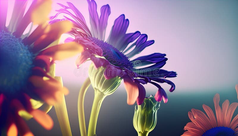 Spring - Abstract Flowers Flow Together with Colors, Gradient ...