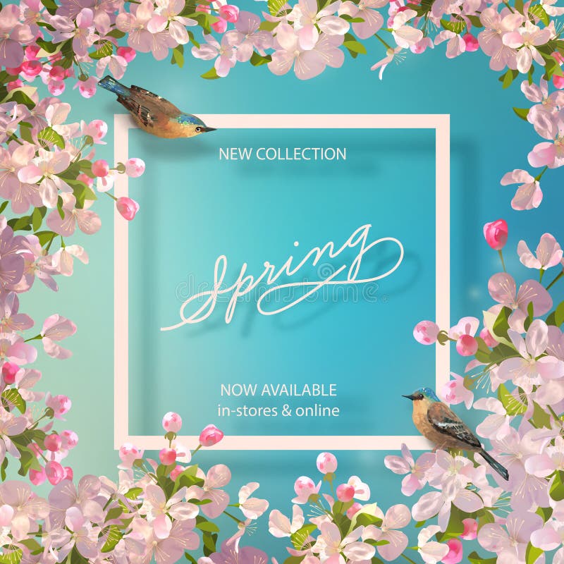 Spring Abstract Blue Background with Dragonflies Stock Vector ...