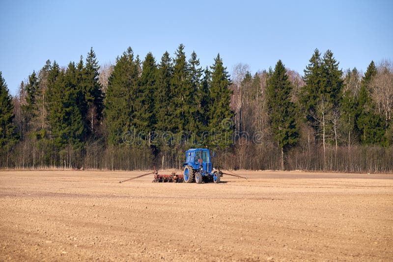 Spring Agricultural Work in Lithuanian Countryside Stock Photo - Image ...