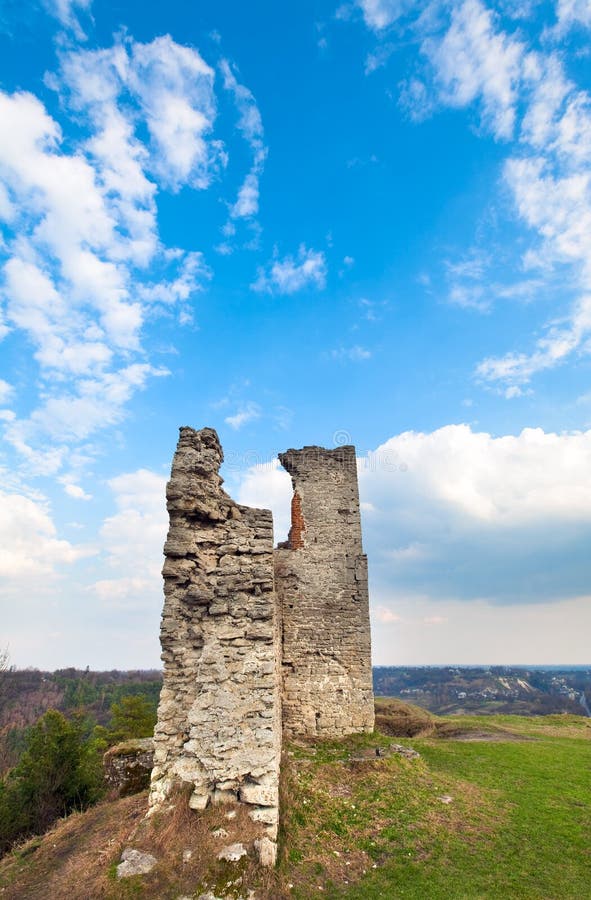 Spring Ancient Fortress Ruins Stock Image - Image of ternopilska, stone ...