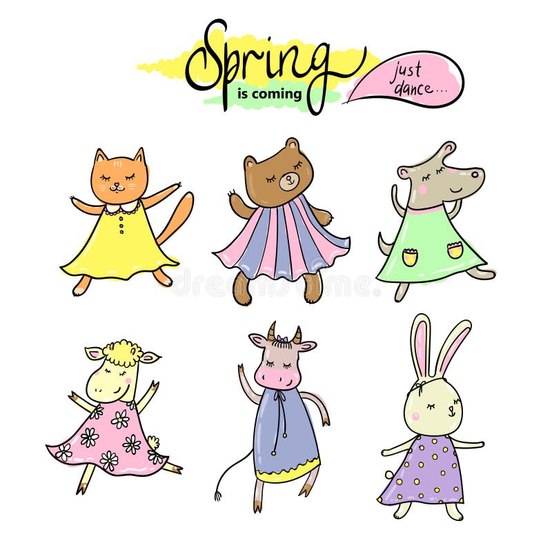 Cartoon dancing cow stock vector. Illustration of funny - 7397577