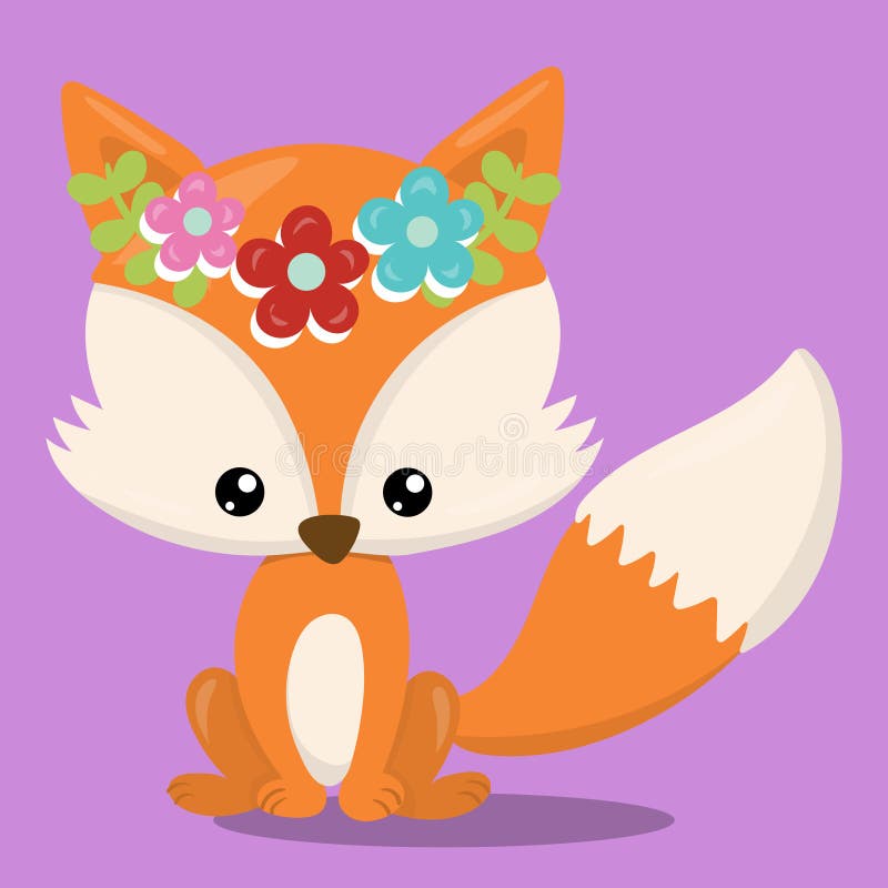 Spring animals fox 04 stock vector. Illustration of animals - 198991197