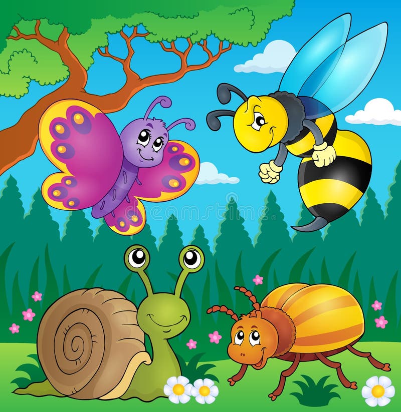 Spring Animals and Insect Theme Image 4 Stock Vector - Illustration of ...