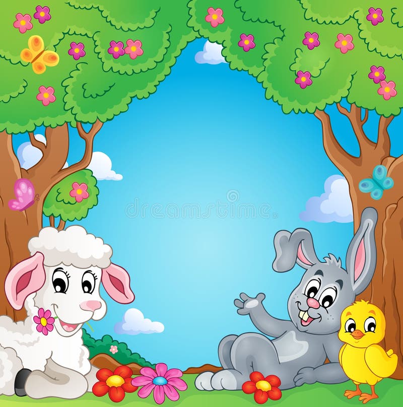 Spring Animals Theme Image 3 Stock Vector - Illustration of cute, lamb ...