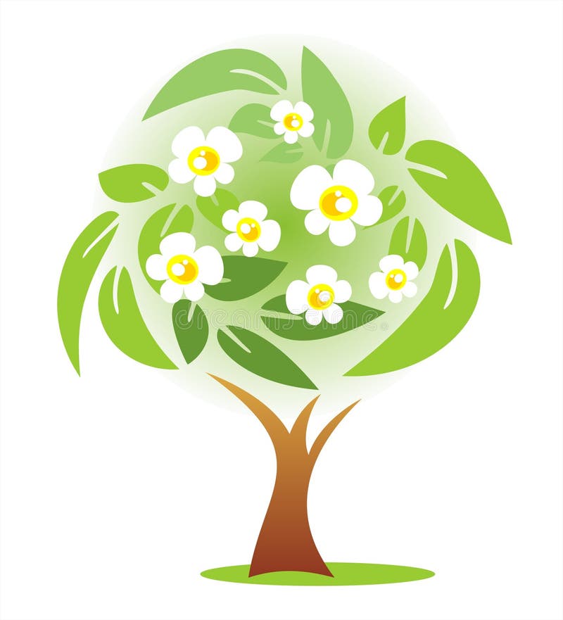 Spring apple-tree twig stock vector. Illustration of botanical - 13325002