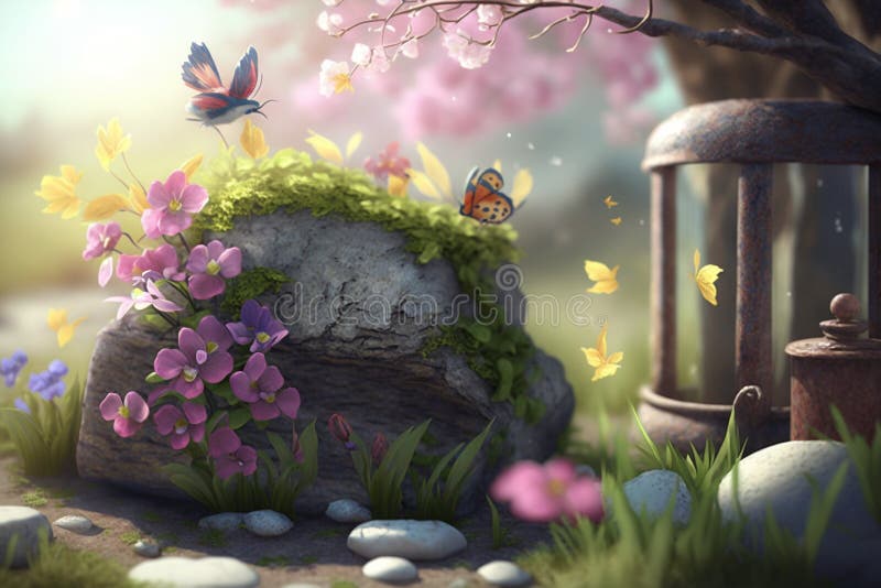 Spring Awakening. the Arrival of Spring with Blooming Flowers and Fresh ...