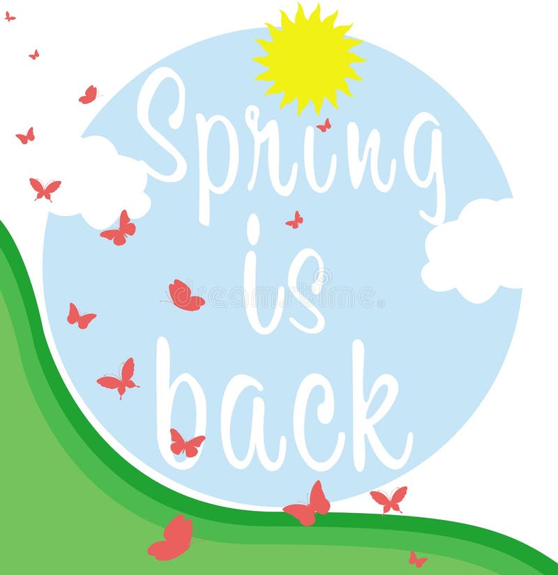 Spring is back banner stock vector. Illustration of happiness - 17830770