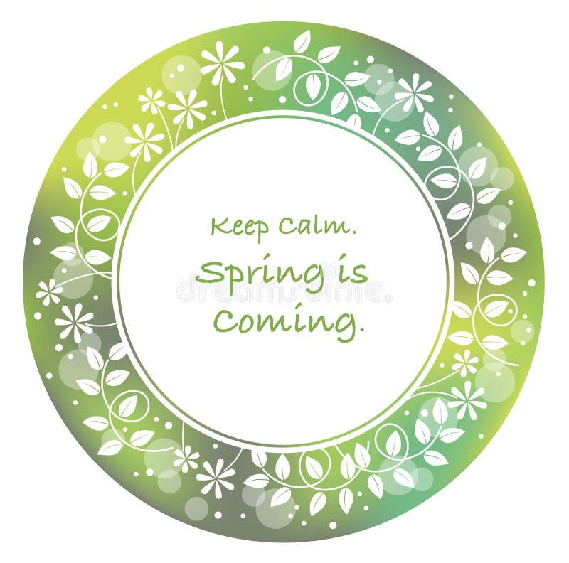 Round Abstract Springtime Frame Isolated on a White Background. Stock ...