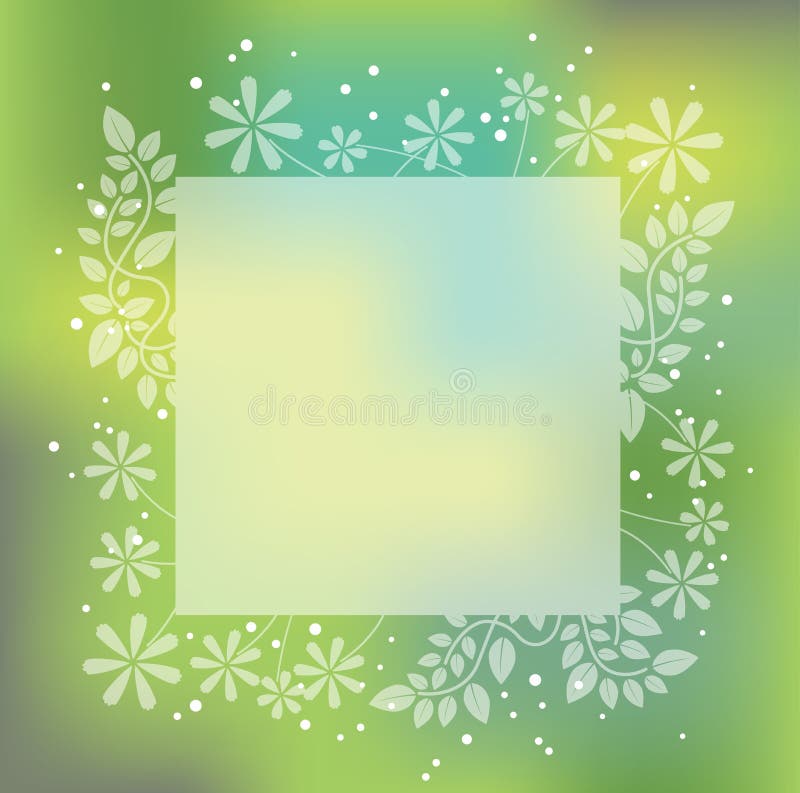 Square Abstract Springtime Frame Isolated on a White Background. Stock ...
