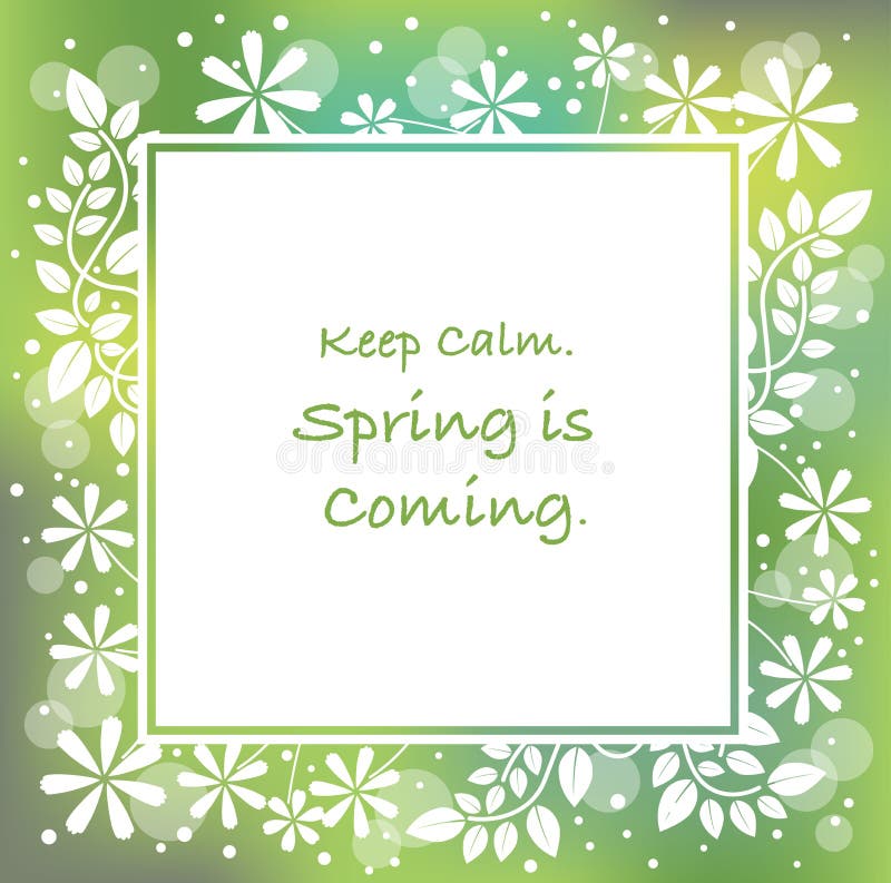 Square Abstract Springtime Frame with Floral Silhouette Pattern. Stock ...