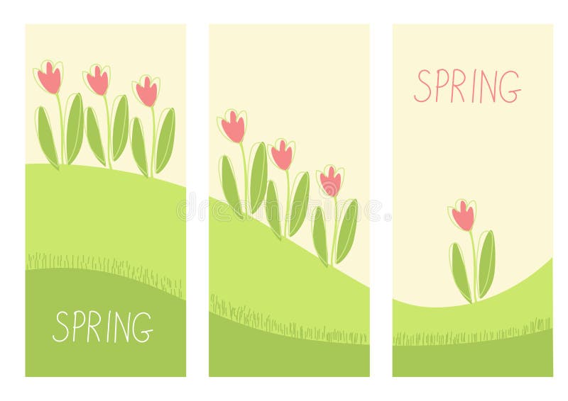 Set of Flyers in Abstract Modern Style and Spring Colors. Stock Vector ...